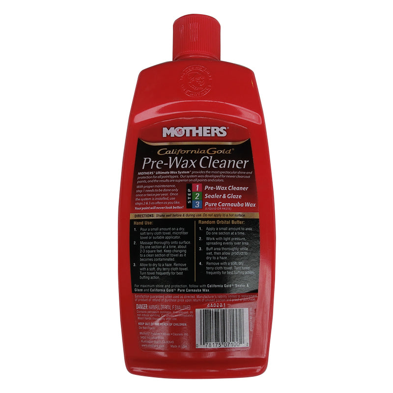 Mothers California Gold Pre-Wax Cleaner 473ml 07100 – Motoquipe