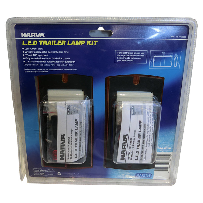 Narva 12 Volt L.E.D Slimline Boat Trailer Lamp Combo Pair Stop / Tail ...