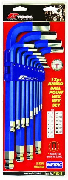 Hex Key Set - 13Pc Metric Extra Long With Magnets, Blue – Motoquipe