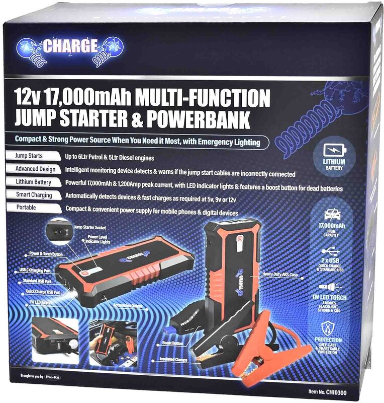 Jump Start - 12V 17000Mah With 1W Led Torch, 3 Usbs Led Indicators 12V ...