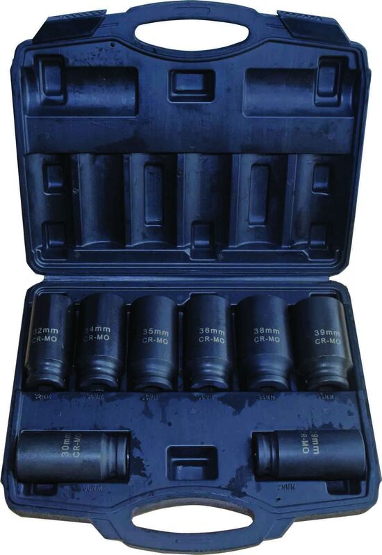 Socket Set - 8Pc 1/2 Dr 6Pt Pneumatic Deep Spindle Axle Nut – Motoquipe