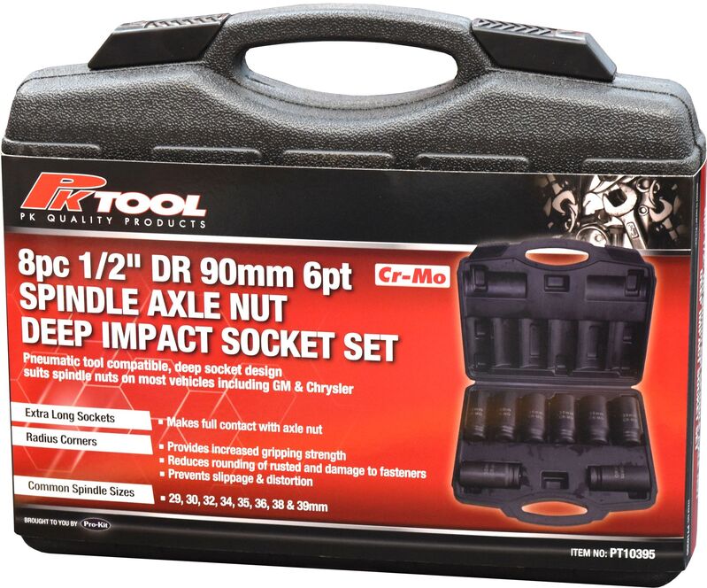 Socket Set - 8Pc 1/2 Dr 6Pt Pneumatic Deep Spindle Axle Nut – Motoquipe