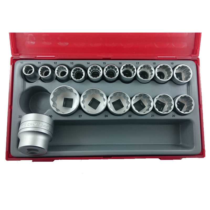 Teng Tools 17 Piece 1/2 inch Drive Metric Socket Set TT1217 – Motoquipe