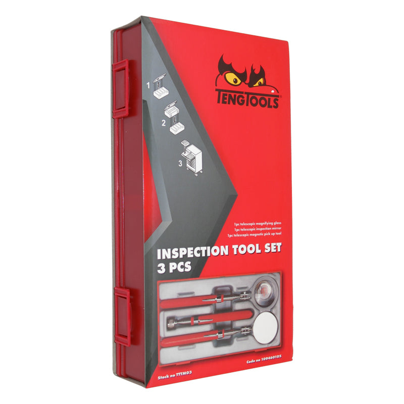 Teng Tools - 3 Piece Magnet Magnifier & Mirror Inspection Tool Set TTT ...